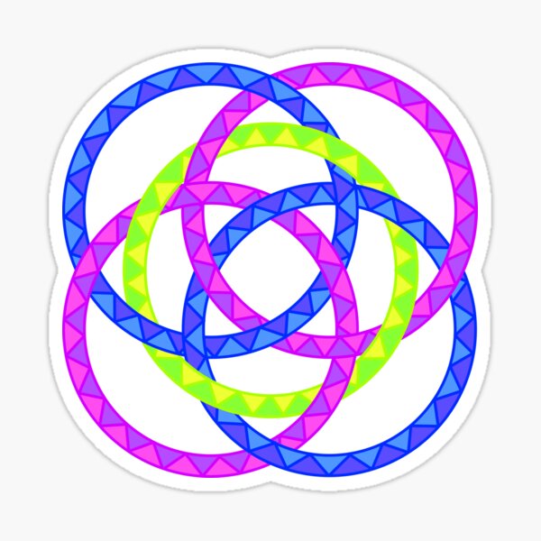 "Neon Woven Rings- Five Interlocking Rings Pattern (Variant Six ...