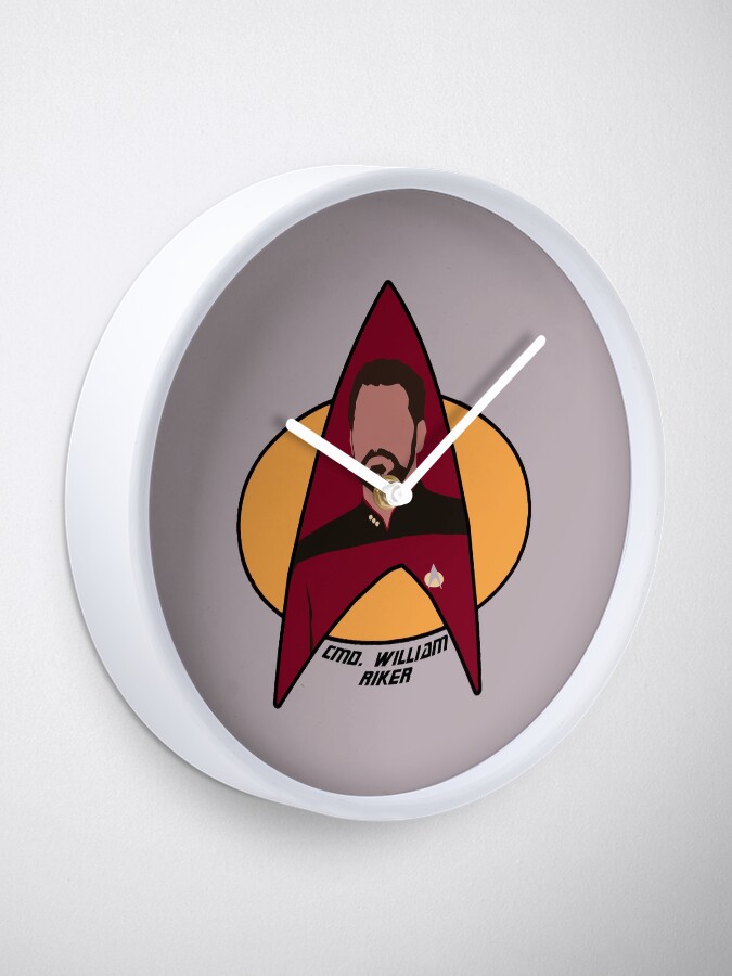 "Commander Riker" Clock for Sale by Sutilmente | Redbubble
