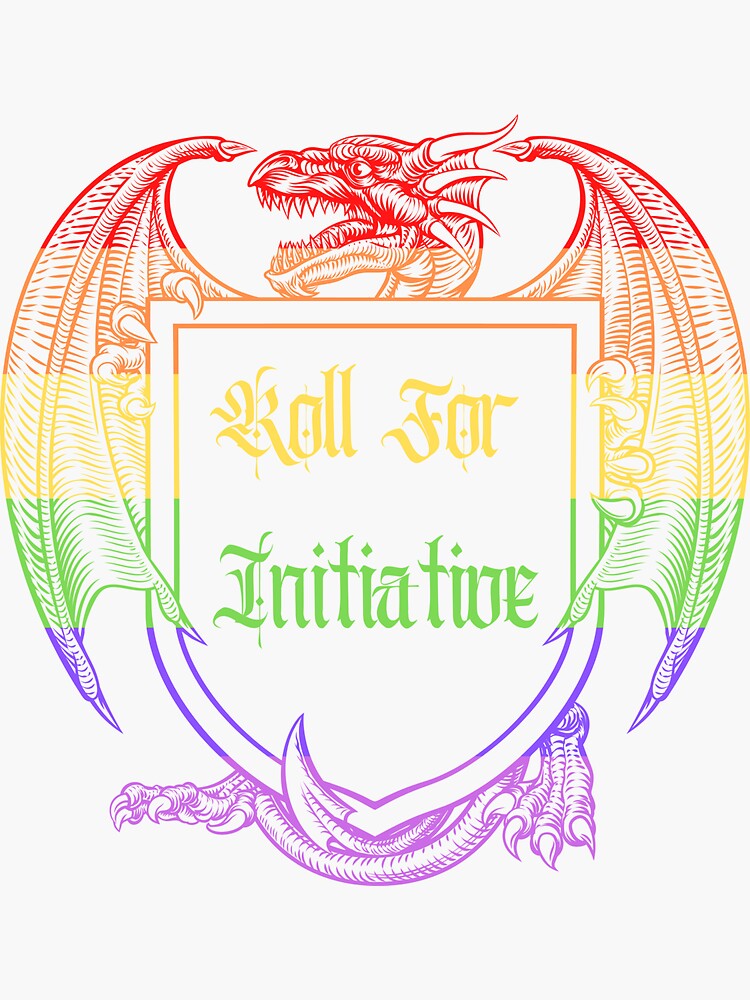 "Roll for Initiative (Rainbow Crest)" Sticker for Sale by RockNRole ...