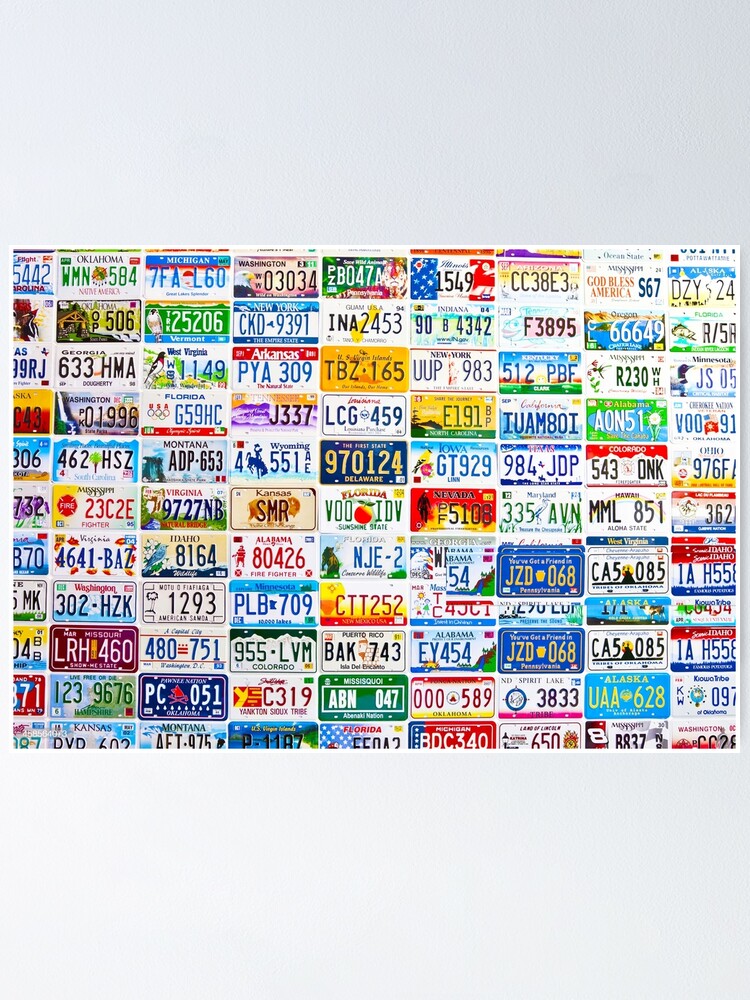 "Licence Plate Wall " Poster for Sale by reedbull | Redbubble