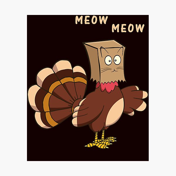 Lámina fotográfica «Gato de Acción de Gracias Gracioso Gato falso Miau ...