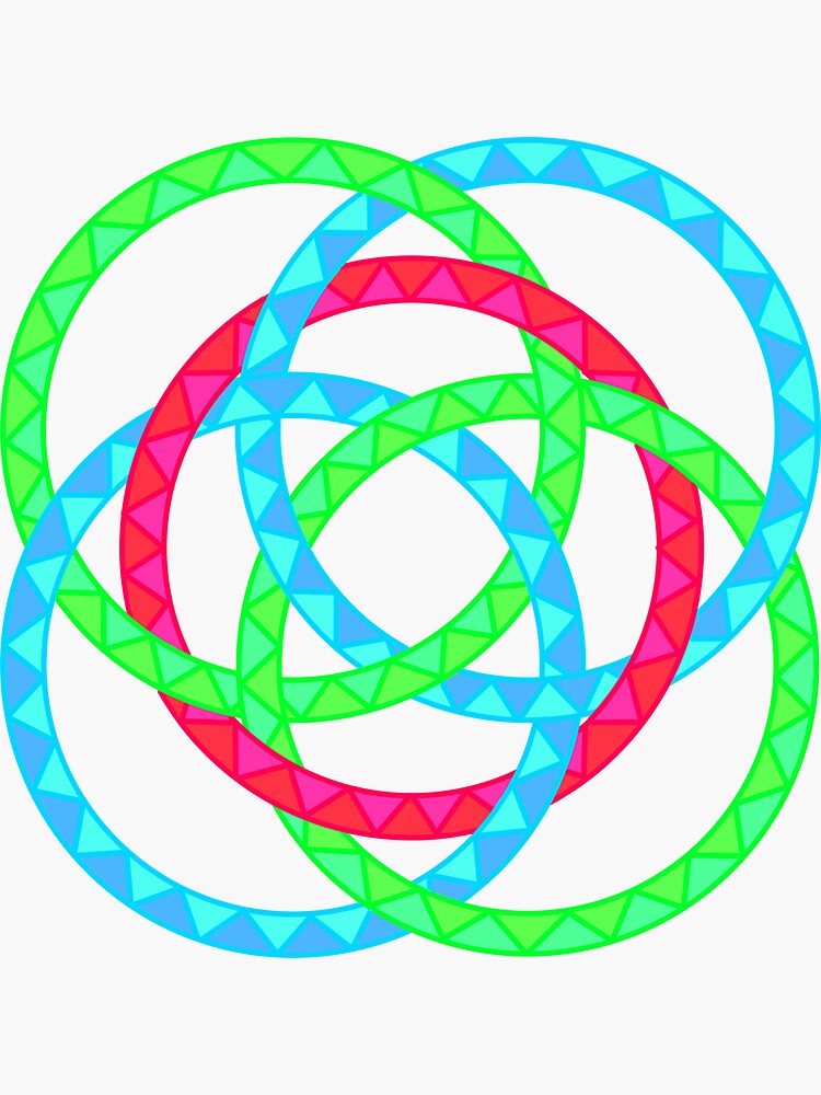 "Neon Woven Rings- Five Interlocking Rings Pattern (Variant Eleven ...