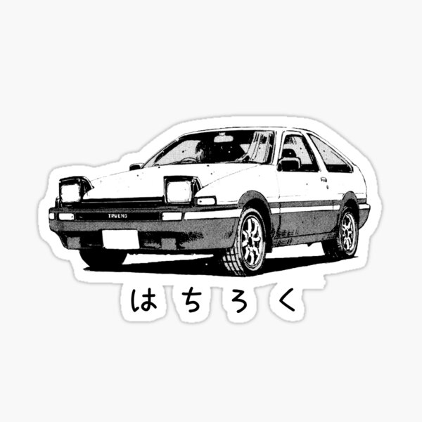 "AE86 INITIAL THUNDER D JDM HACHIROKU" Sticker by gonezcu | Redbubble