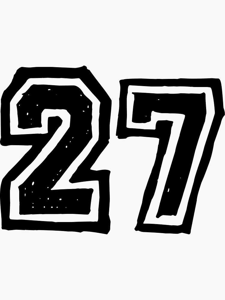 "Soccer Jersey Number 27" Sticker for Sale by officialfanclub | Redbubble