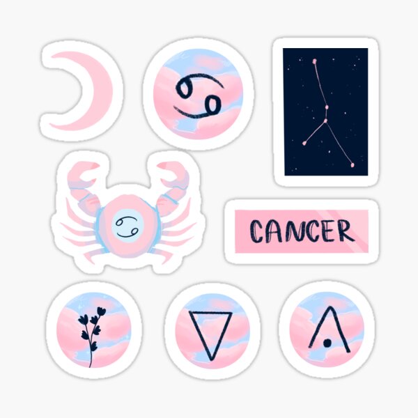 "Cancer zodiac " Sticker for Sale by HibiscusHeron | Redbubble