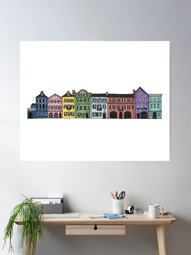 Charleston Rainbow Row Clip Art