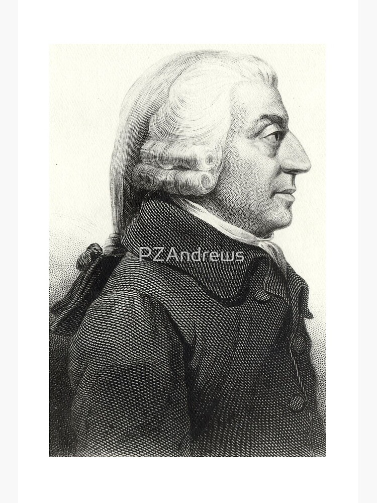 "Profile Portrait of Adam Smith" Art Board Print for Sale by PZAndrews ...
