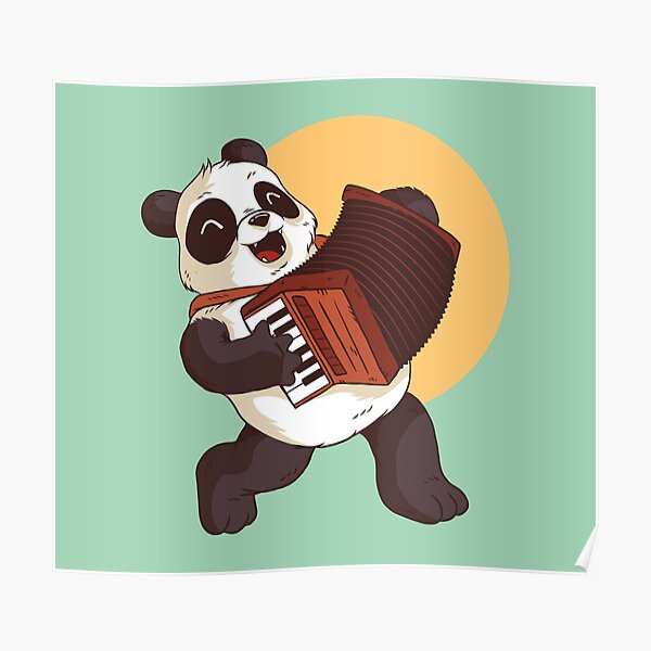 Póster «Panda gigante tocando el acordeón» de boobear247 | Redbubble