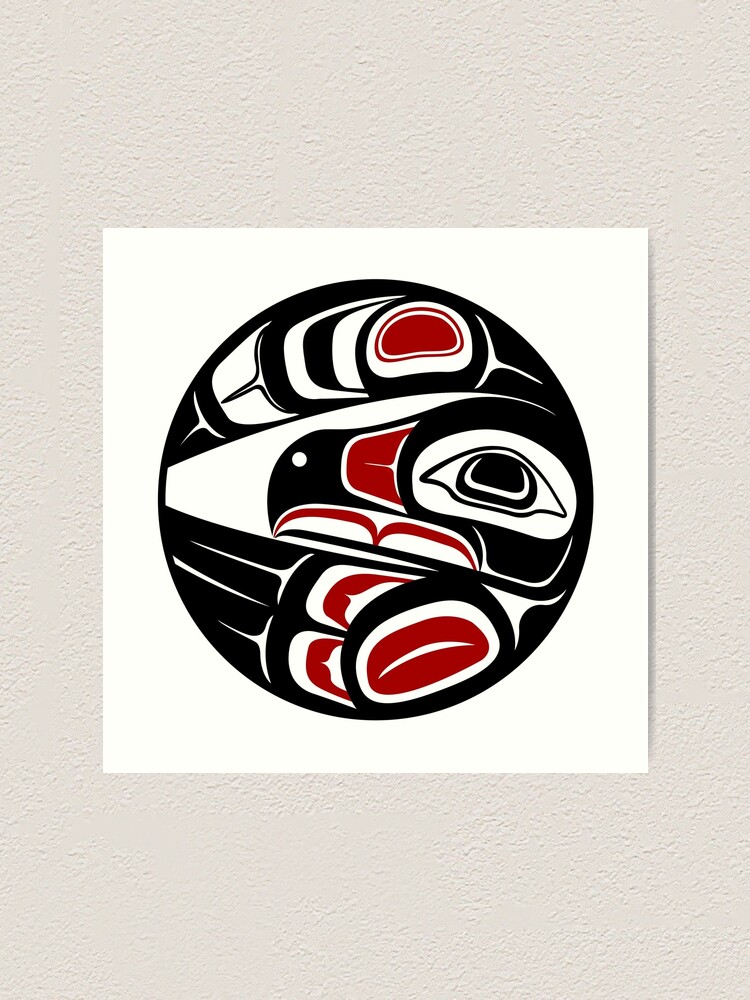 "Raven Moon, formline circle, sun, bird, thunder, eagle, crow, haida ...