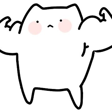 "Muscle Cat" Sticker for Sale by gud-doodle | Redbubble