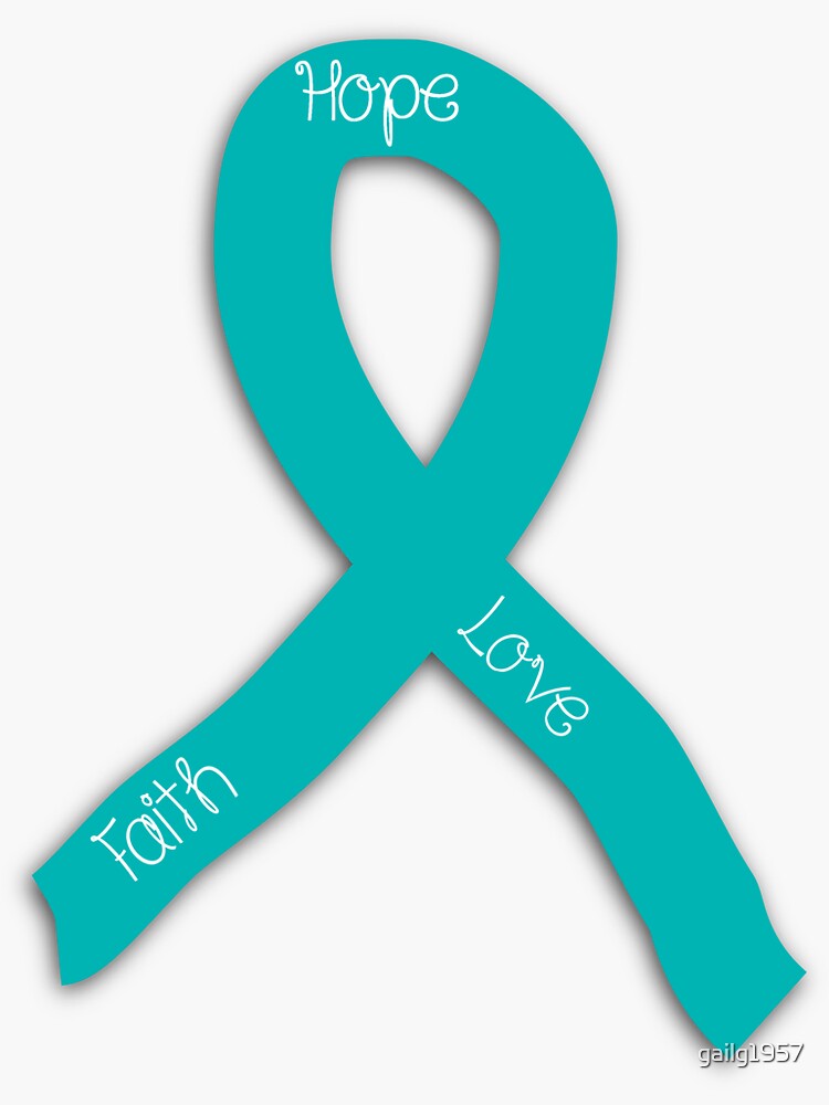 "Teal Ribbon" Sticker for Sale by gailg1957 | Redbubble