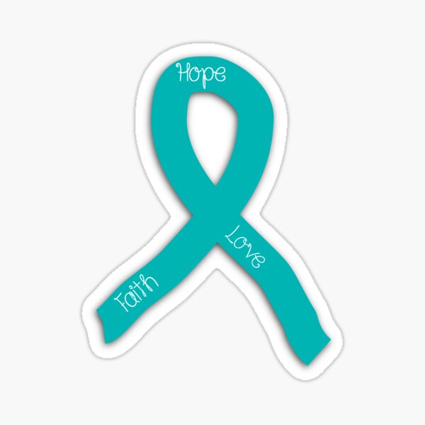 "Teal Ribbon" Sticker for Sale by gailg1957 | Redbubble