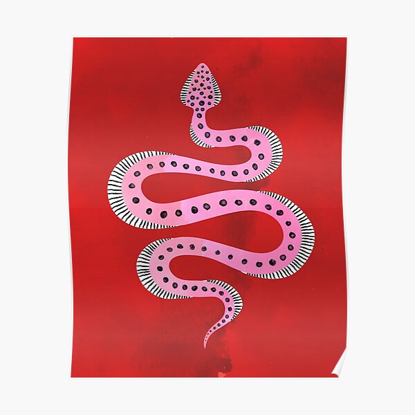 "Pink snake art" Poster by AznavourByKarin | Redbubble