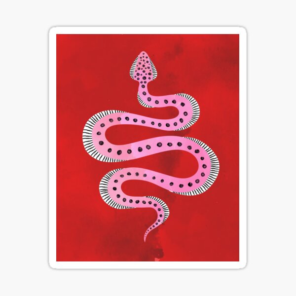 "Pink snake art" Sticker for Sale by AznavourByKarin | Redbubble