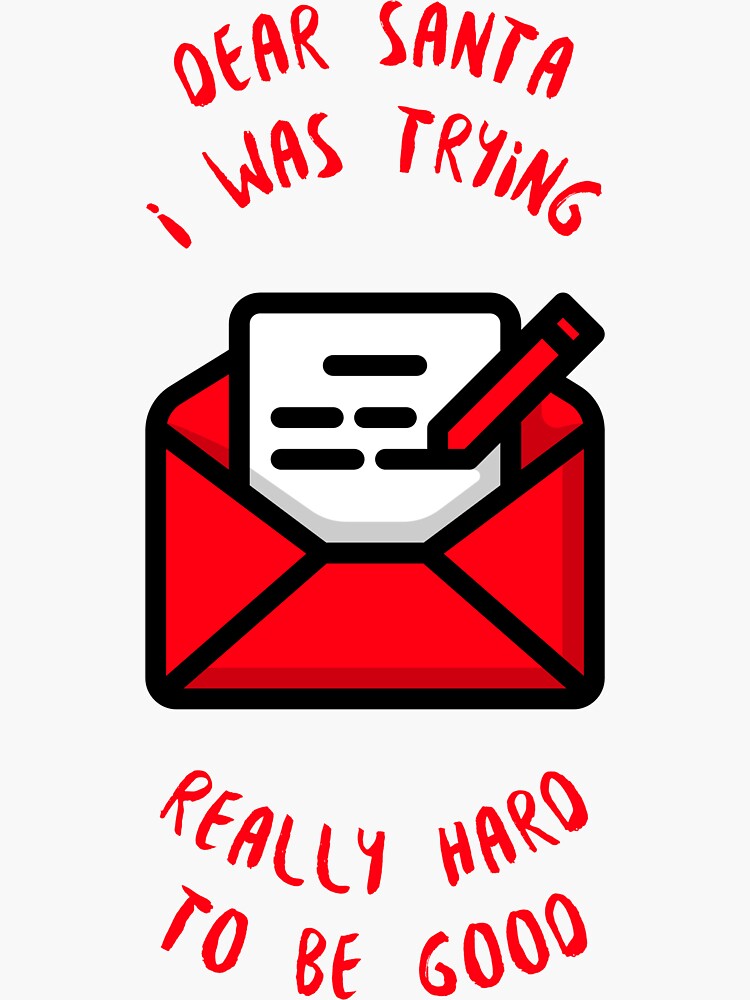 "Comic Dear Santa letter" Sticker for Sale by faithandloveCo | Redbubble