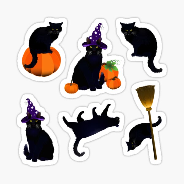 " Magic black cats sticker pack" Sticker for Sale by PearTreeStudio ...