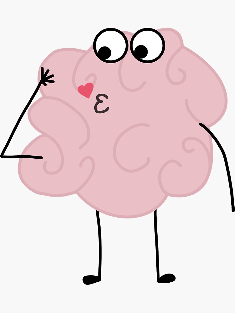 "Kiss your brain doodle" Sticker for Sale by Poohdlesdoodles | Redbubble