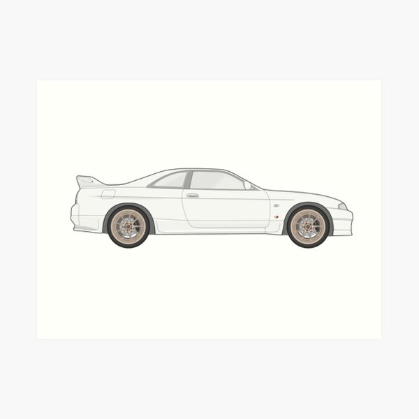 "Nissan Skyline R33 GT-R (side)" Art Print by officialgtrch | Redbubble
