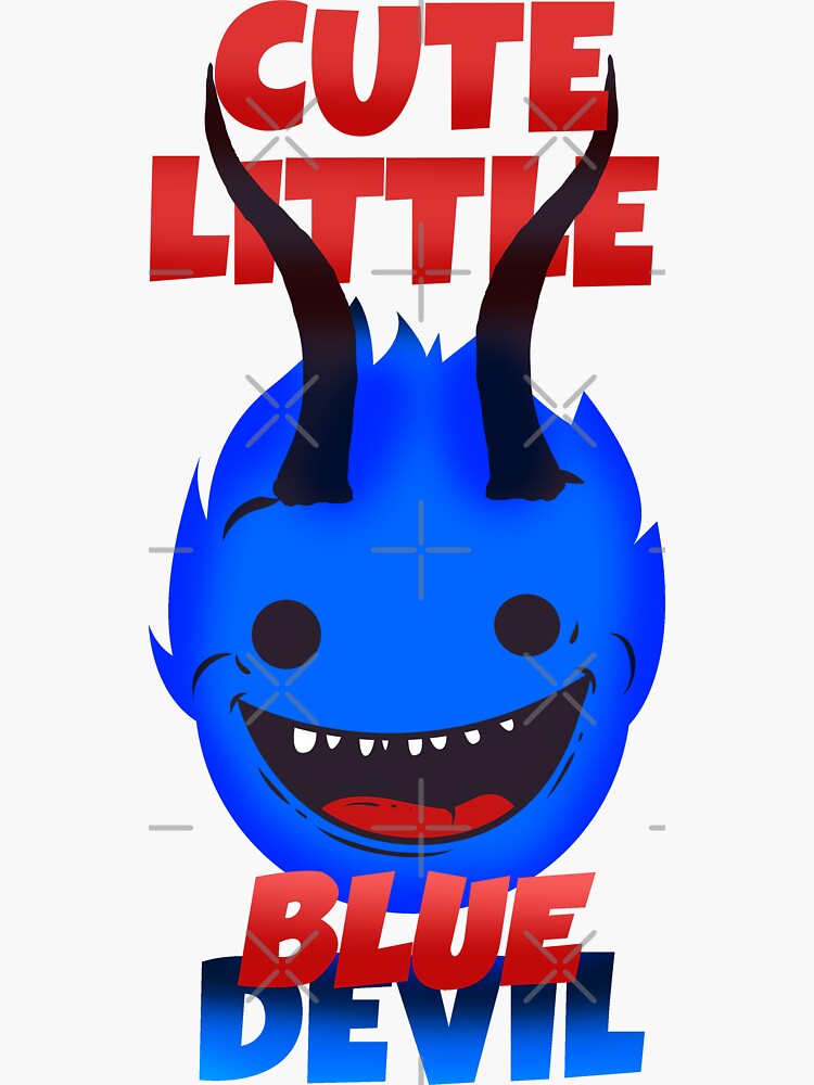 "Cute Little Blue Devil " Sticker for Sale by Genjitsu-Art | Redbubble