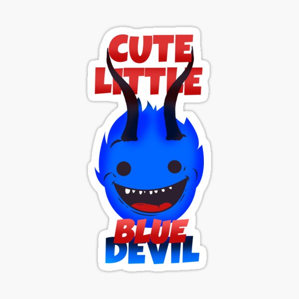 "Cute Little Blue Devil " Sticker for Sale by Genjitsu-Art | Redbubble