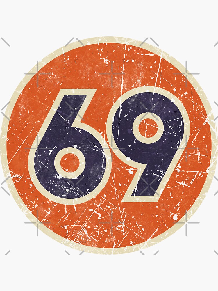 "69 Oil Vintage Station Race Number" Sticker for Sale by quark | Redbubble