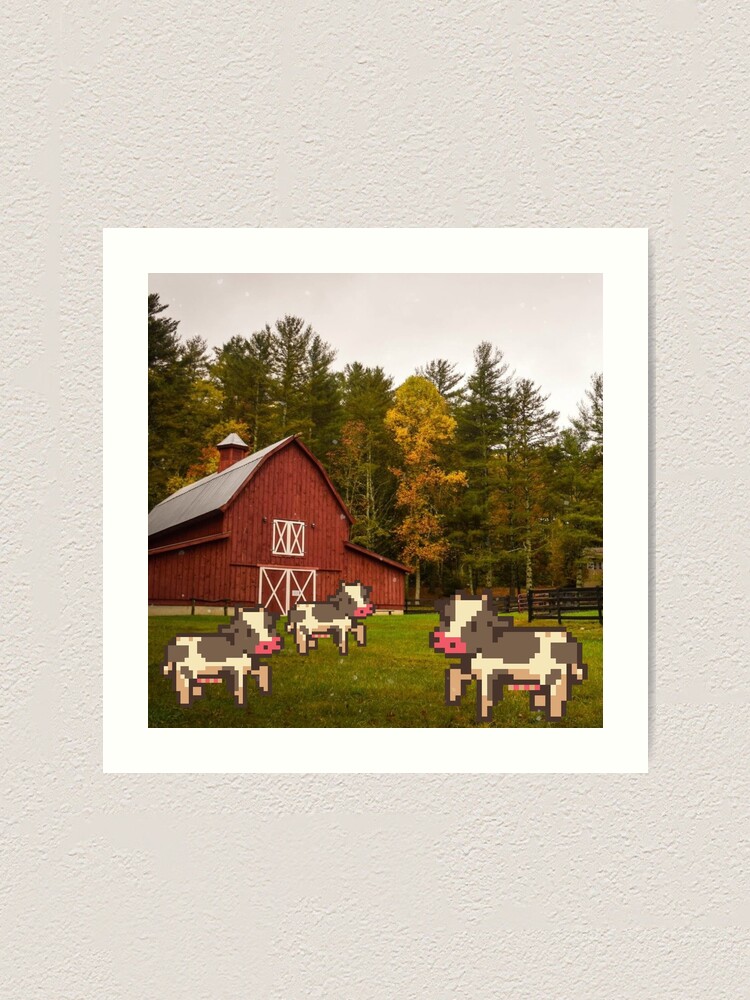 "Happy cows- Pixelated 8bit" Art Print for Sale by Anxatzi | Redbubble