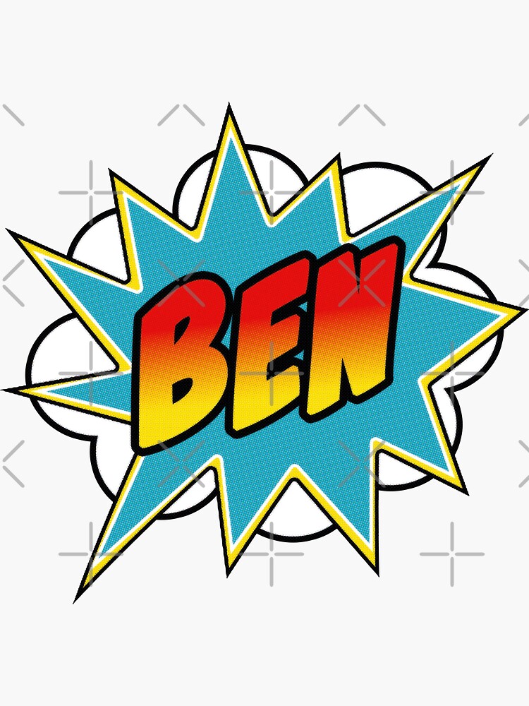 "Boys Ben Comic Book Superhero Name" Sticker for Sale by Rixta82 ...