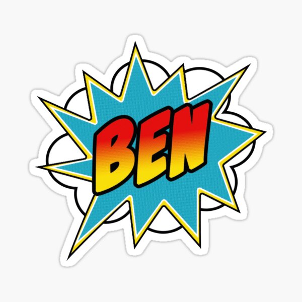 "Boys Ben Comic Book Superhero Name" Sticker for Sale by Rixta82 ...