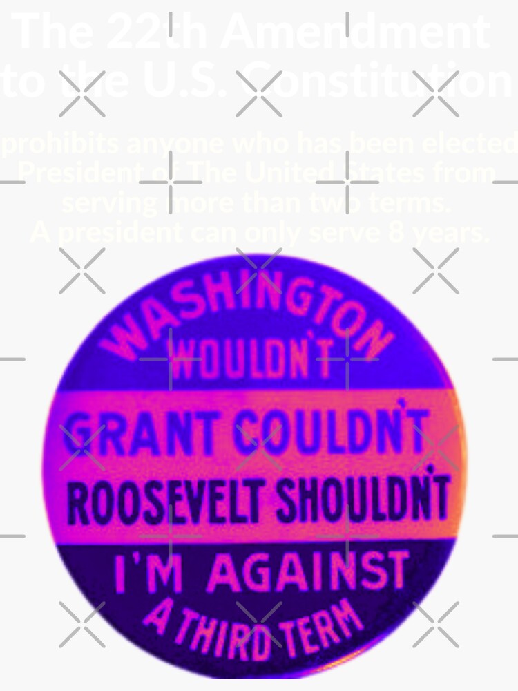 "The 22nd Amendment to the U.S. Constitution (Special Edition)" Sticker ...