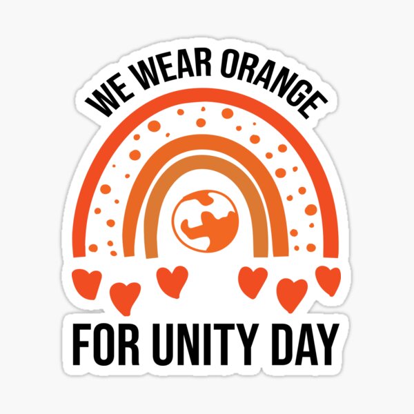 "Unity Day Orange Rainbow We Wear Orange For Unity Day" Sticker for ...
