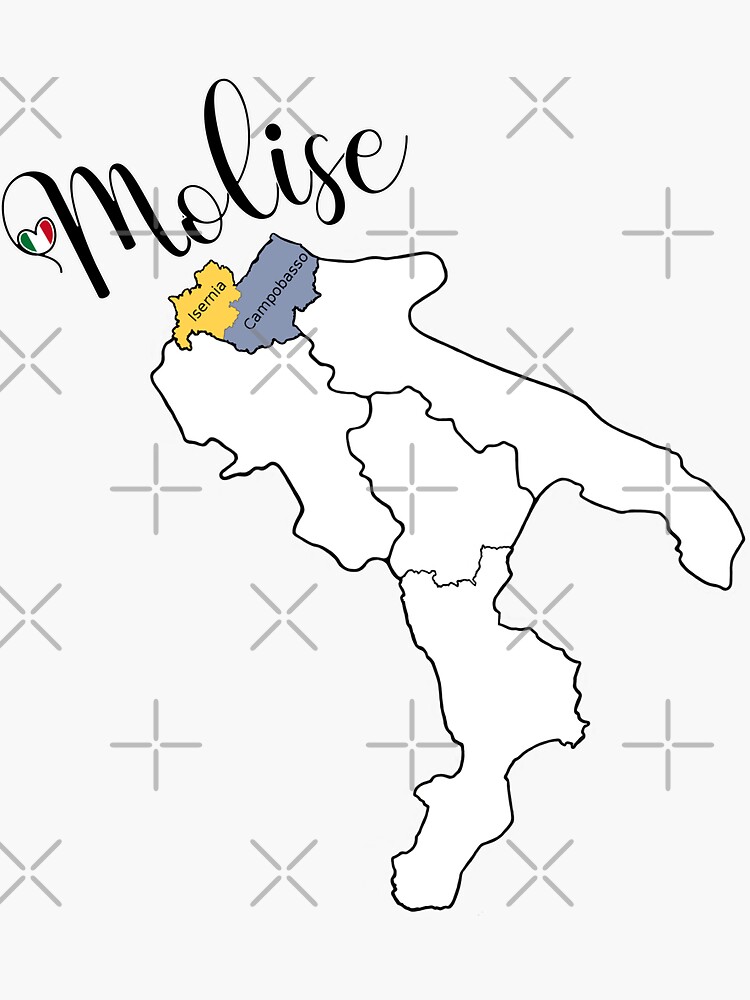 "Molise Region Map - Provinces of Molise Map " Sticker for Sale by ...