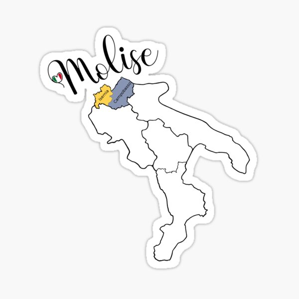 "Molise Region Map - Provinces of Molise Map " Sticker for Sale by ...