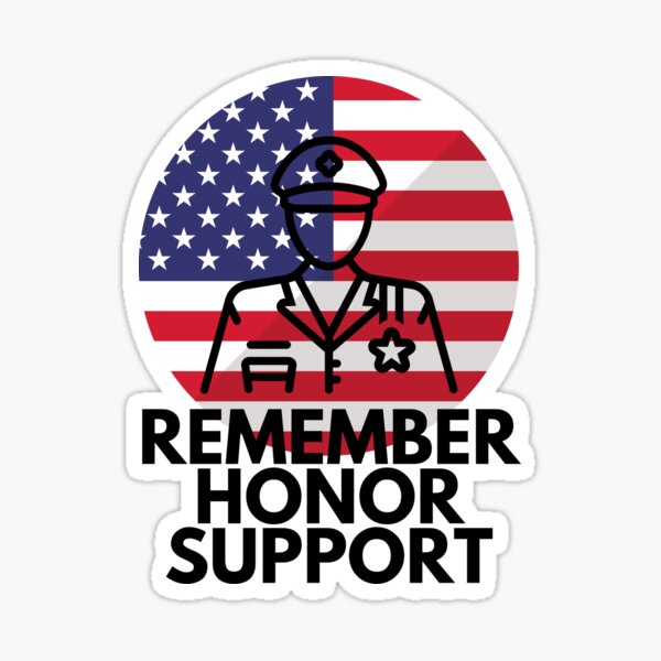 "Remember Honor Support American Flag Veterans Day" Sticker for Sale by ...