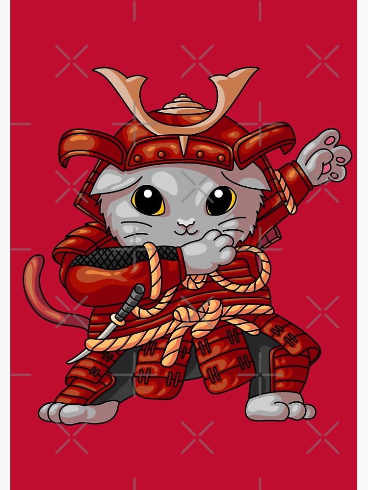 "Dabbing Cat Samurai Funny Dab" Poster for Sale by vhtrocate | Redbubble