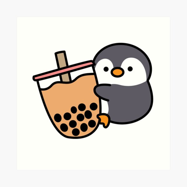 "Cute Penguin Bubble Tea Kawaii Boba Milk Tea Happy Animal Gift for Him ...