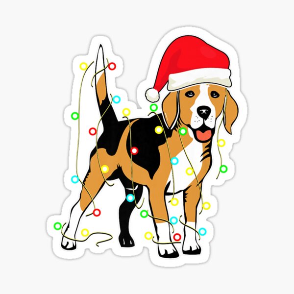 "beagle dog christmas lights" Sticker for Sale by anthonybarr1205 ...