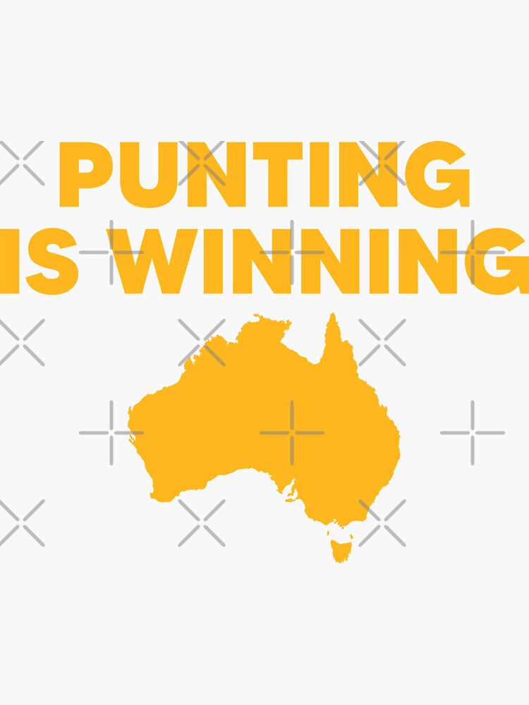 "Punting is winning" Sticker for Sale by Introvertz | Redbubble