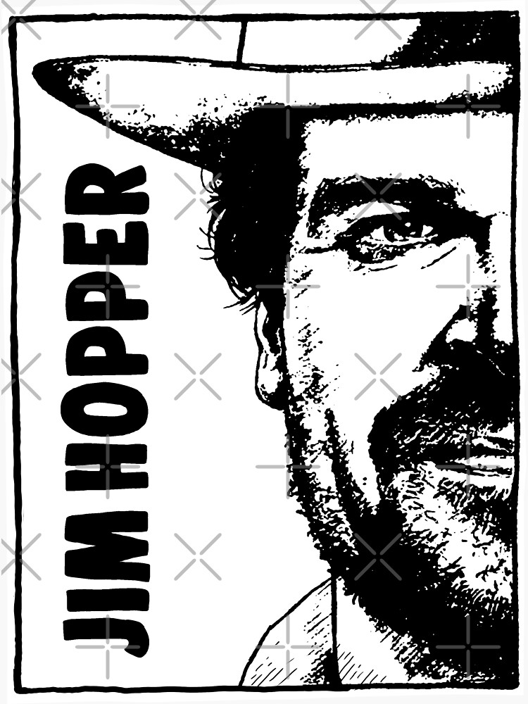 "Jim Hopper Stranger Things" Sticker for Sale by Esarisari | Redbubble