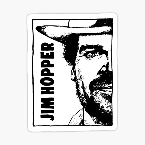"Jim Hopper Stranger Things" Sticker for Sale by Esarisari | Redbubble