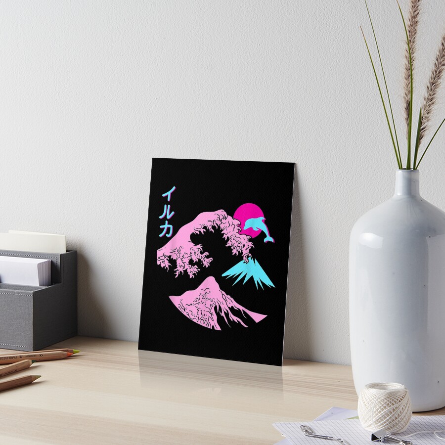 "Japanese Wave Dolphin Pastel Goth" Art Board Print by idabry | Redbubble