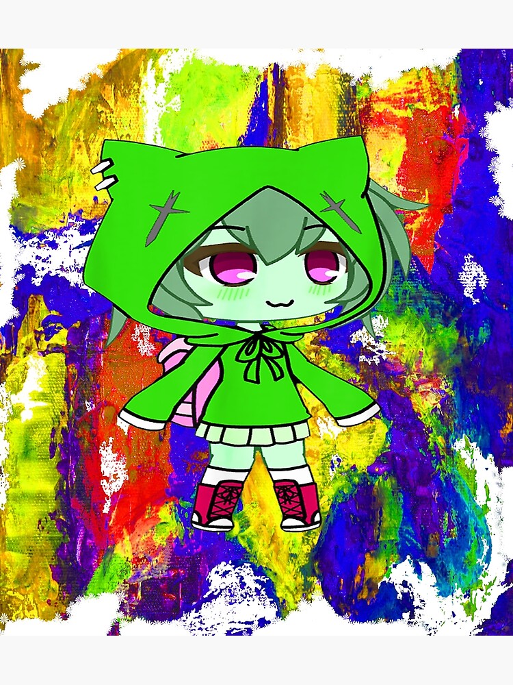 "Cute Chibi style Kawaii Anime Girl in the color hood" Art Print for ...