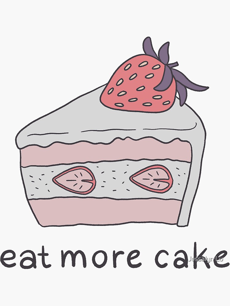 "eat more cake" Sticker for Sale by jiminsgorl | Redbubble