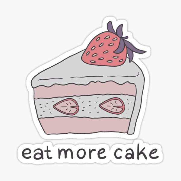 "eat more cake" Sticker for Sale by jiminsgorl | Redbubble