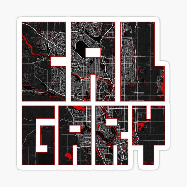 "Calgary City Map of Alberta, Canada - Oriental" Sticker for Sale by ...