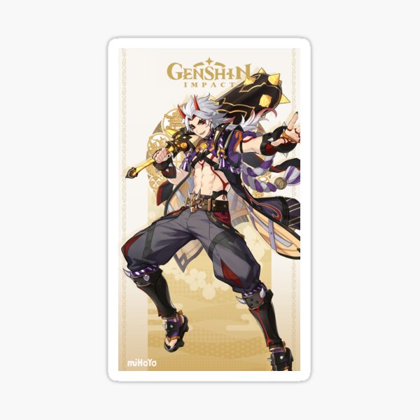 "Genshin Impact Arataki Itto Sticker" Sticker for Sale by pokeenix ...