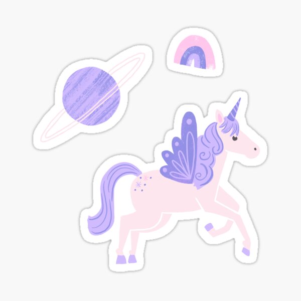 Space Unicorns Sticker For Sale By Latheandquill Redbubble