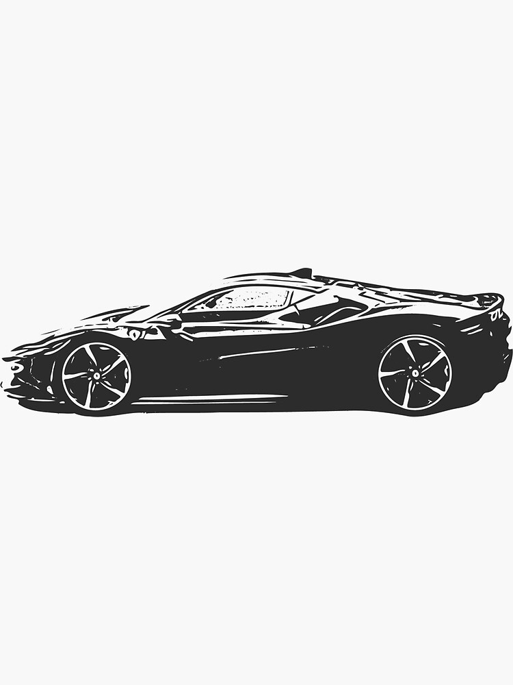 "The SF90" Sticker for Sale by CarsBlack-White | Redbubble