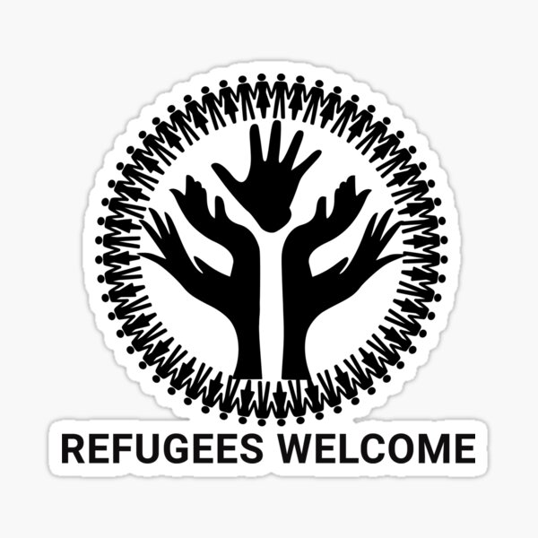 "refugees welcome" Sticker for Sale by issuemaker | Redbubble