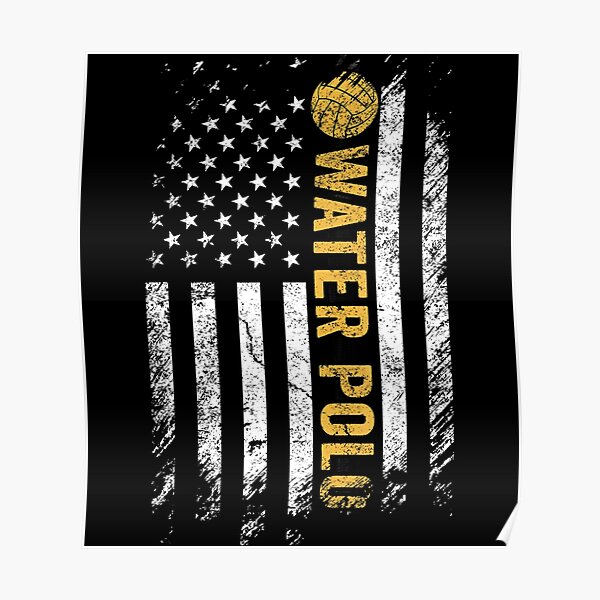 "Vintage American USA Flag Water Polo Cool Swim Swimer" Poster by ...