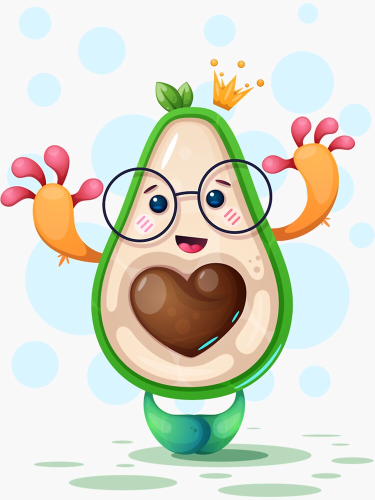 "cute avocado queen" Sticker for Sale by TAZZYLORD9 | Redbubble